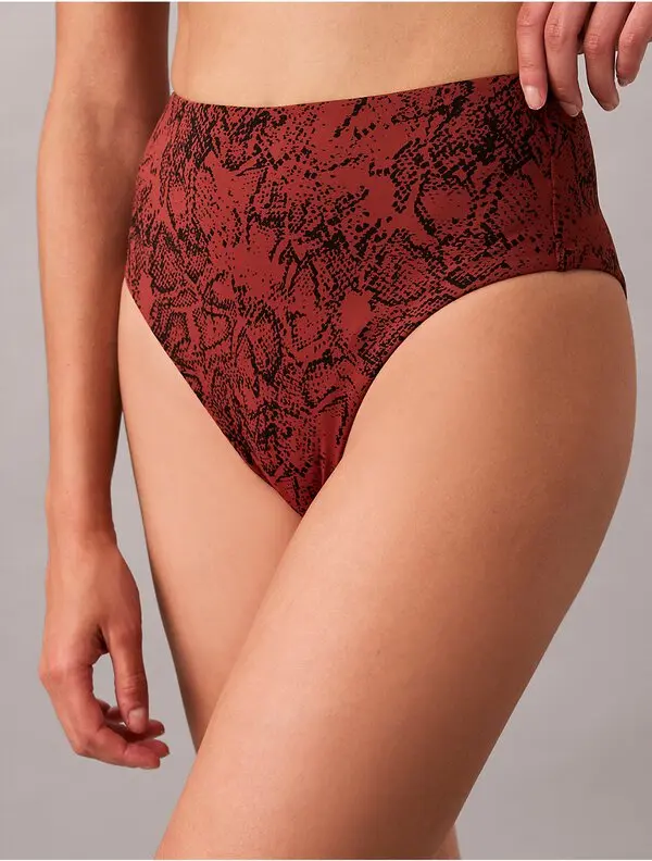 Calvin Klein Solid Swim Bikini Bottom - Python+spiced Apple