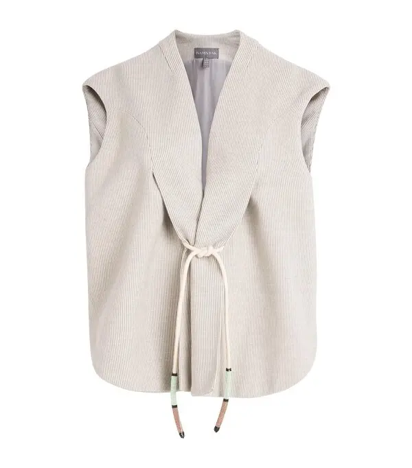 STUDIO NAMNYAK Cotton Zihi Drawstring Waistcoat