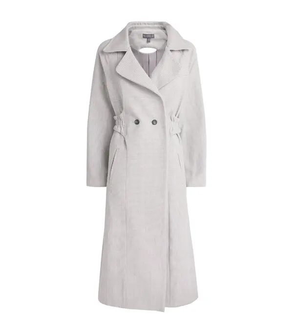 STUDIO NAMNYAK Cotton Stripe Taro Trench Coat