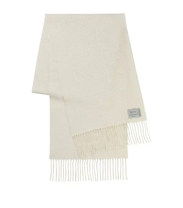 ARAMINTA CAMPBELL Alpaca-blend Harvest Grain Scarf - White