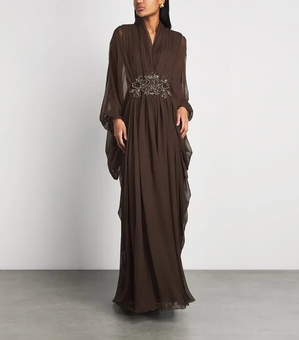 Zuhair Murad Silk Chiffon Embellished Gown