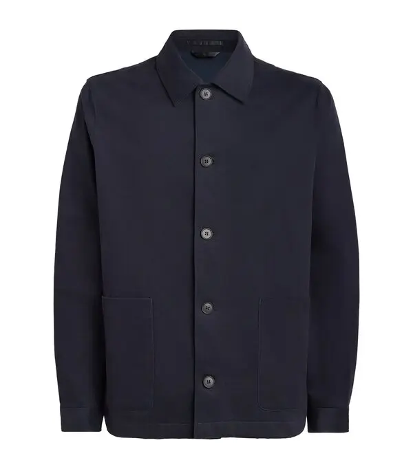 Sunspel Cotton Drill Chore Jacket - Navy