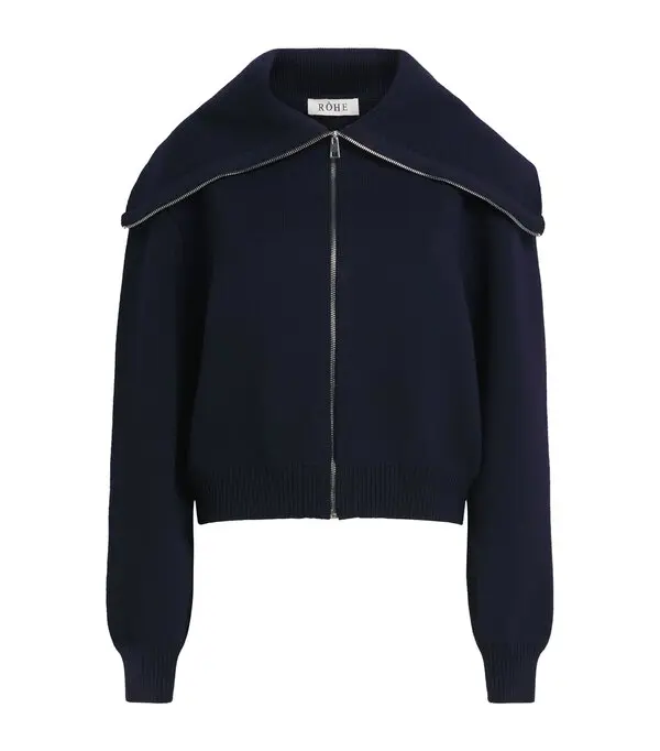 RÓHE Merino Wool Sailor Zip Cardigan