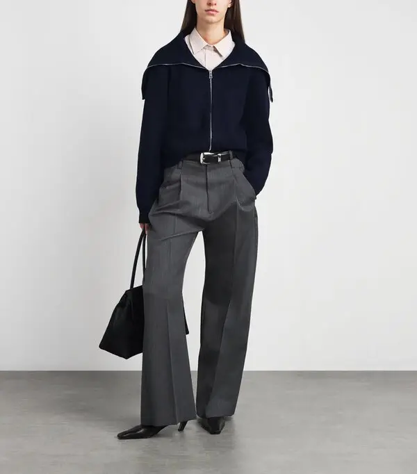 RÓHE Merino Wool Sailor Zip Cardigan