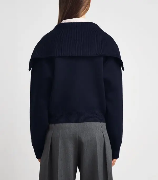 RÓHE Merino Wool Sailor Zip Cardigan