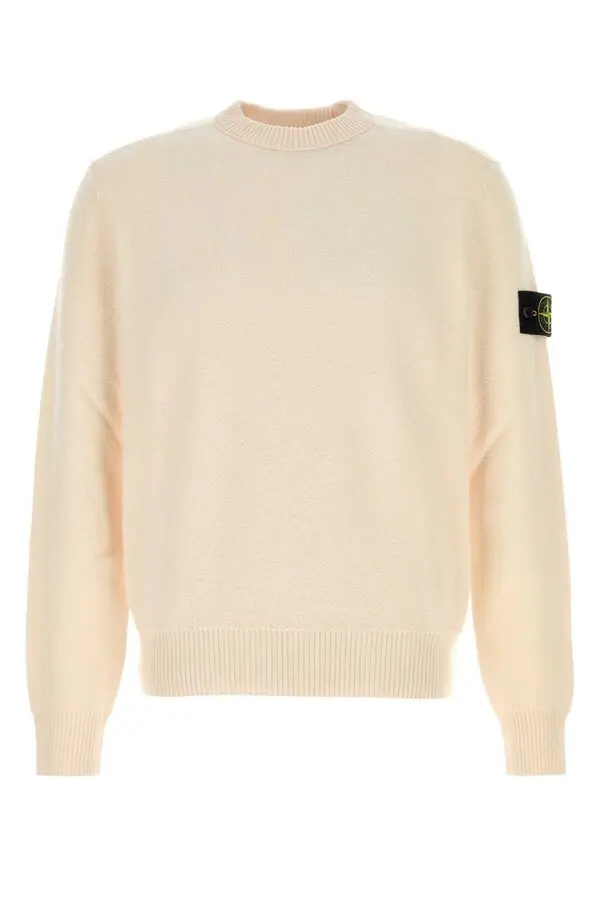 Stone Island Ivory Wool Sweater