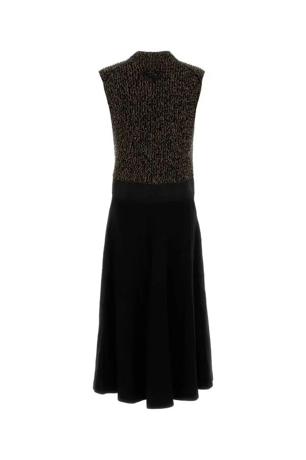 Prada Two-tone Wool Blend Dress