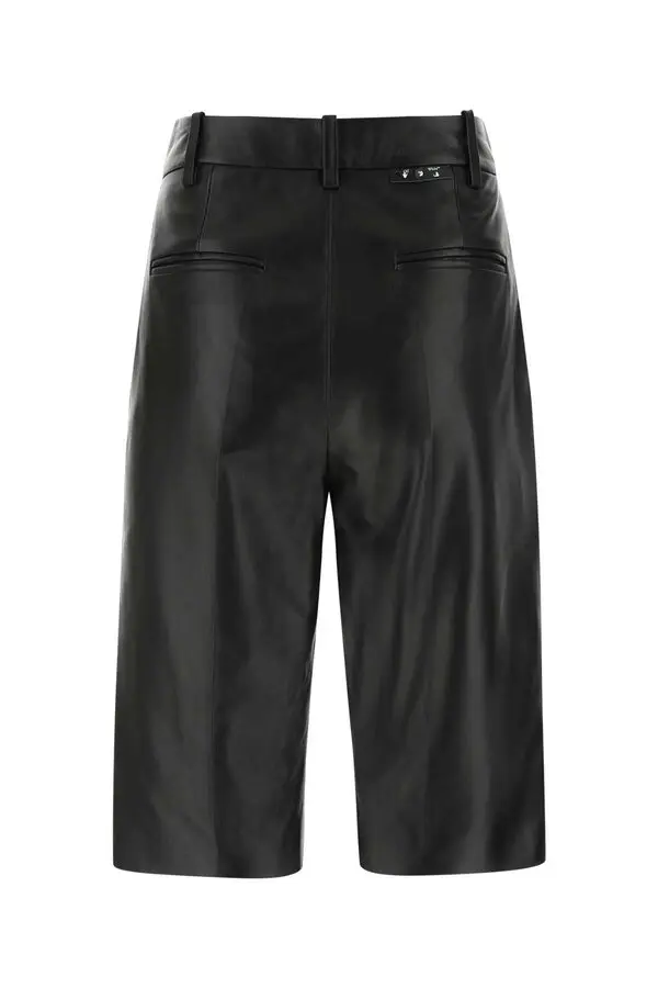 Off-White Leather Bermuda Shorts