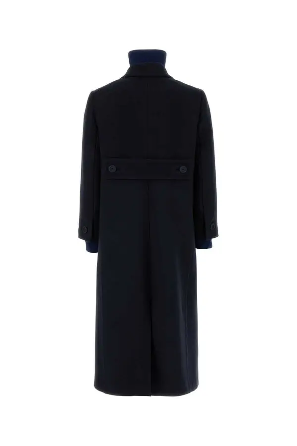 Prada Navy Wool Coat - Blue