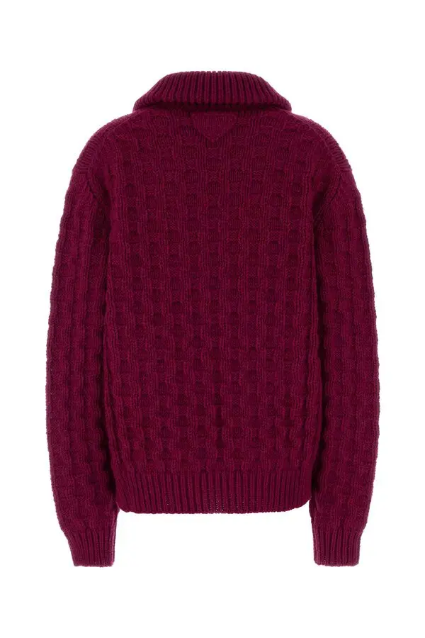 Prada Fuchsia Wool Cardigan