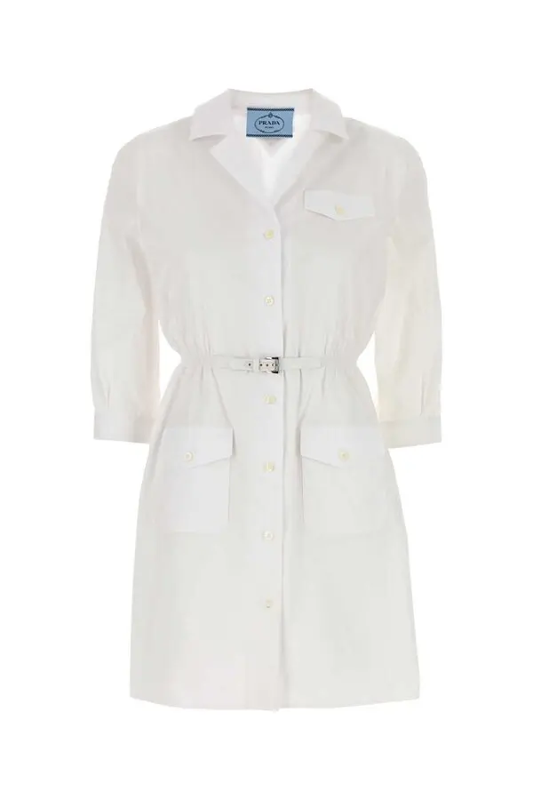Prada Poplin Shirt Dress - White