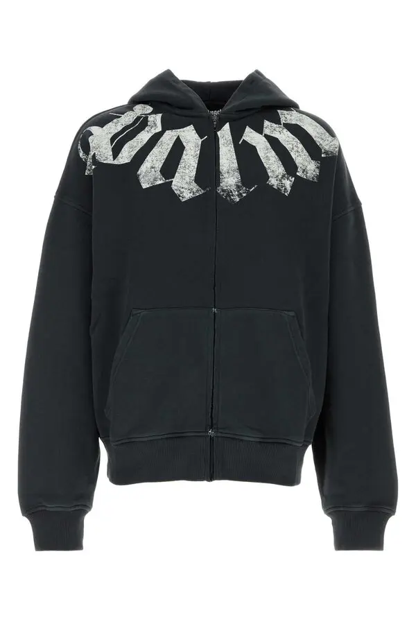 Palm Angels Charcoal Cotton Oversize Sweatshirt
