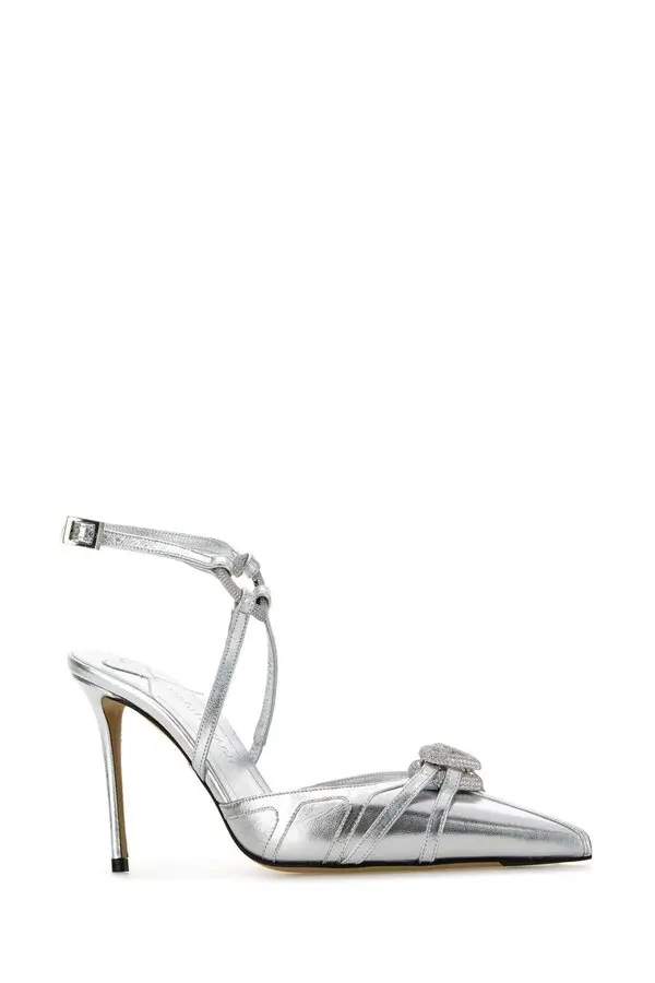 Mach & Mach Mach&mach Silver Nappa Leather Pumps