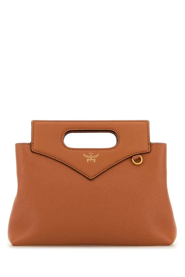 Mcm Caramel Leather Mini Soft Diamond Handbag - Brown