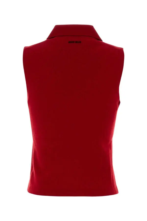 Miu Miu Reed Cashmere Polo Shirt
