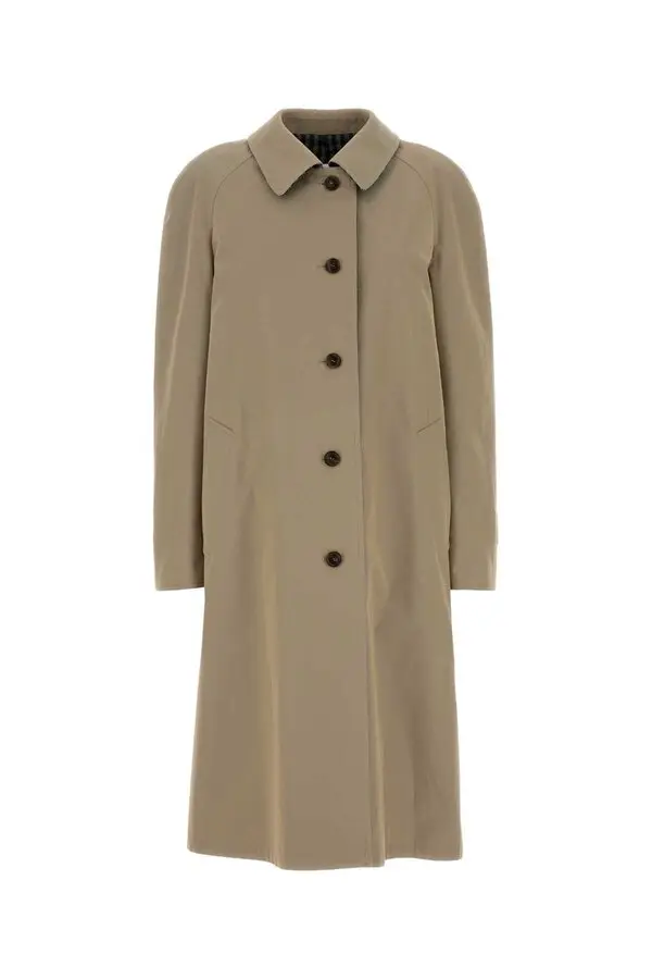 Miu Miu Beige Gabardine Reversible Trench Coat - Brown