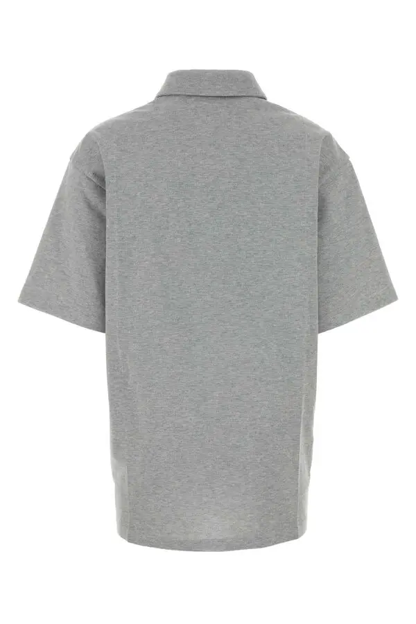 Miu Miu Grey Cotton Blend Oversize Polo Shirt