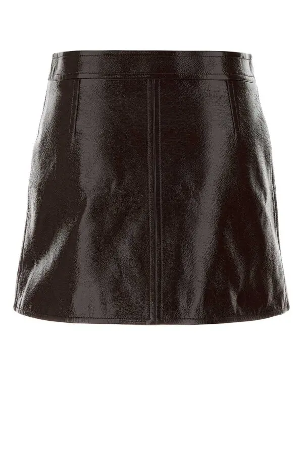 COURREGES Chocolate Vinyl Mini Skirt