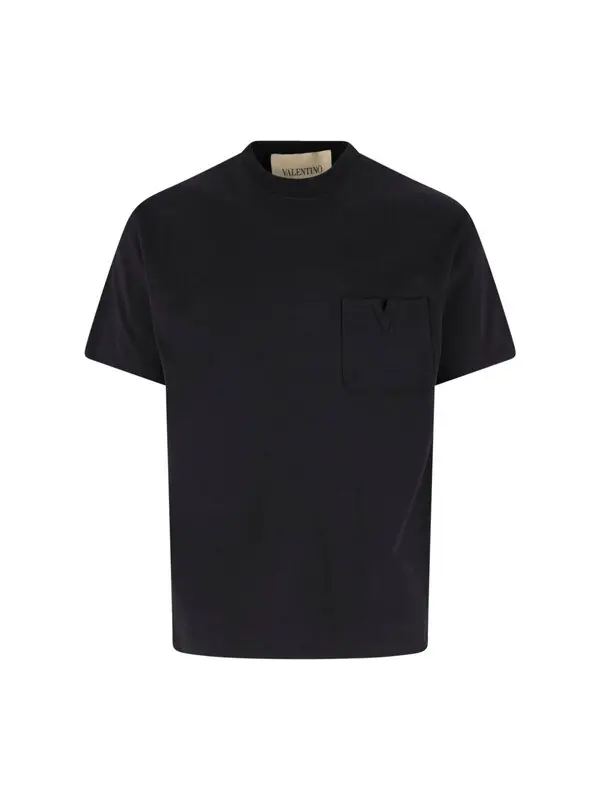 Valentino Garavani S Crew Neck T-shirt With Chest Pocket