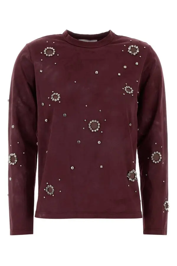 DES_PHEMMES Long-sleeve Embroidered T-shirt
