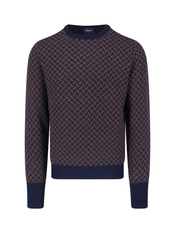 DRUMOHR Cashmere Jacquard Crewneck Sweater