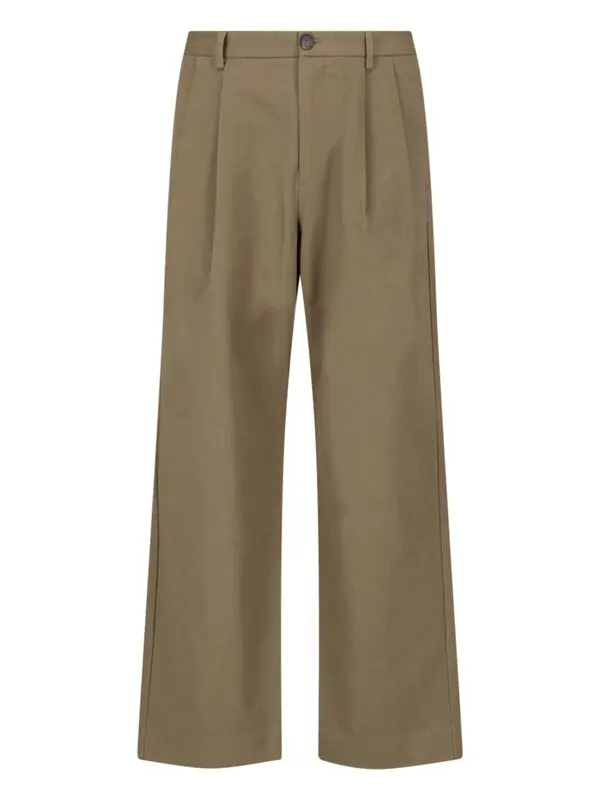 Paul Smith Pleated Wide-leg Cotton Trousers
