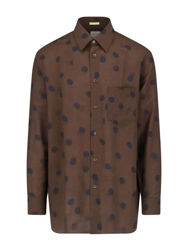 Paul Smith Polka Dot Button-up Shirt - Brown