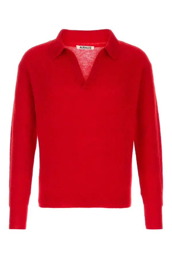 Auralee Alpaca Blend Polo Shirt