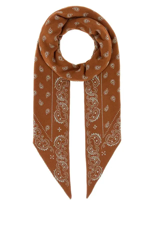Guest In Residence Embroidered Cotton-blend Scarf, 190 Cm X 40 Cm - Printed
