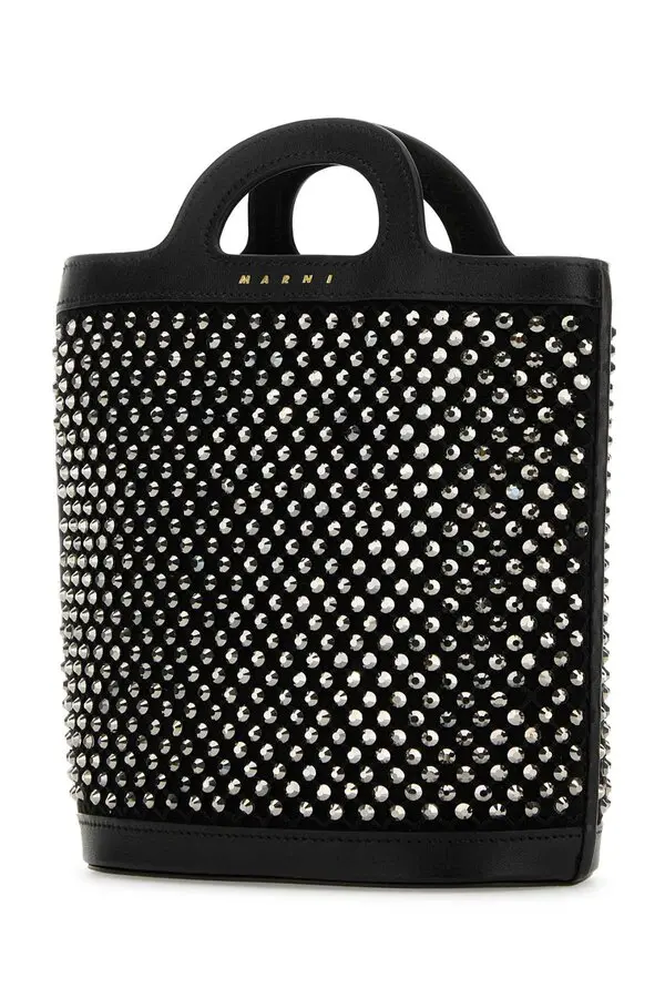 Marni Embellished Mesh Nano Tropicalia Handbag - Black