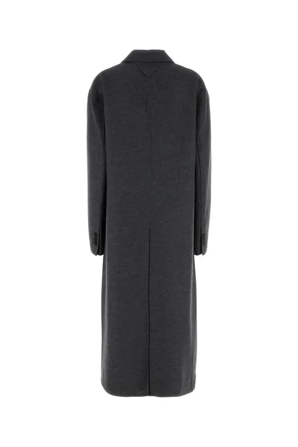 Prada Dark Grey Wool Blend Coat - Gray