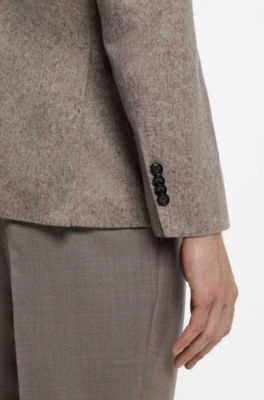 BOSS Herringbone Slim-fit Blazer In A Rich Wool Blend