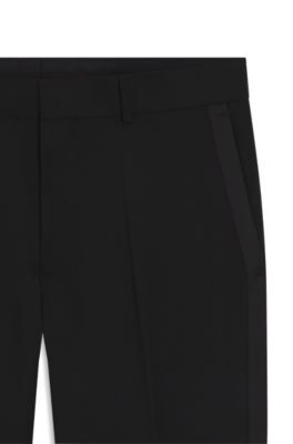 Hugo Extra-slim-fit Tuxedo Pants In A Wool Blend
