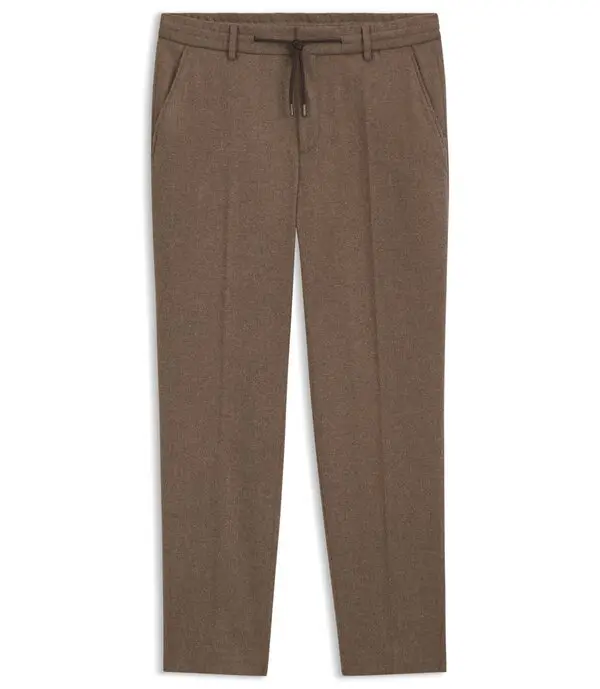 BOSS Tapered-fit Performance Pants In Virgin Wool - Light Brown