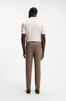 BOSS Tapered-fit Performance Pants In Virgin Wool