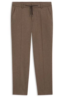 BOSS Tapered-fit Performance Pants In Virgin Wool