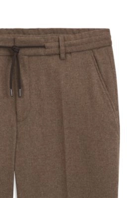 BOSS Tapered-fit Performance Pants In Virgin Wool