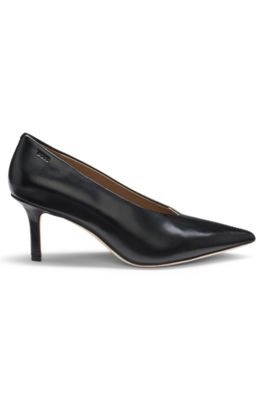 BOSS Heeled Leather Pumps With Pointed Toe