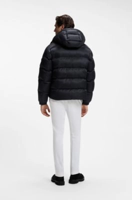 BOSS Water-repellent Padded Jacket With Micro-monogram Jacquard