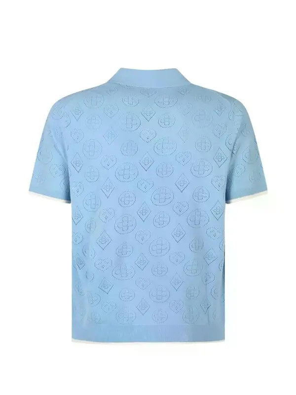 Casablanca Logo-patch Pointelle Polo Shirt