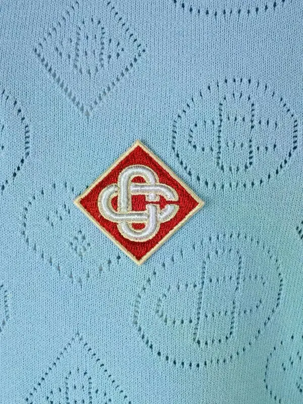 Casablanca Logo-patch Pointelle Polo Shirt