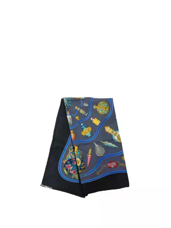 Hermès 20th Century Qu Importe Le Flacon Silk Scarf 90 Scarves - Blue