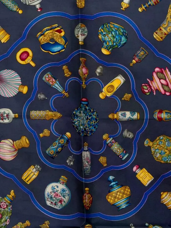 Hermès 20th Century Qu Importe Le Flacon Silk Scarf 90 Scarves - Blue