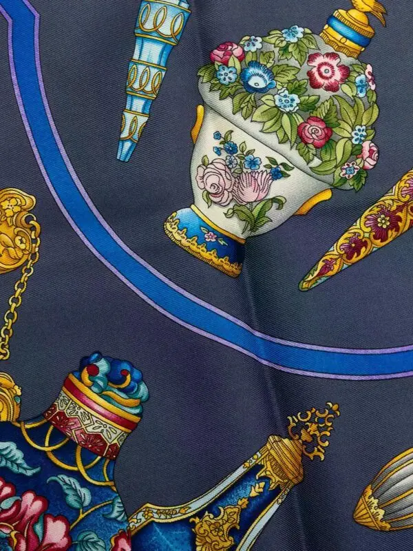 Hermès 20th Century Qu Importe Le Flacon Silk Scarf 90 Scarves - Blue