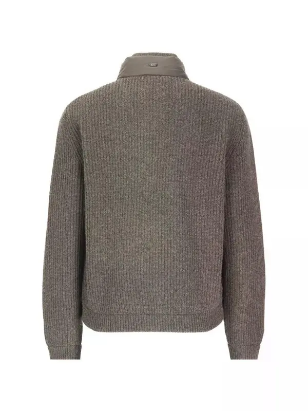 Herno Quilted-panel Ribbed-knit Jacket