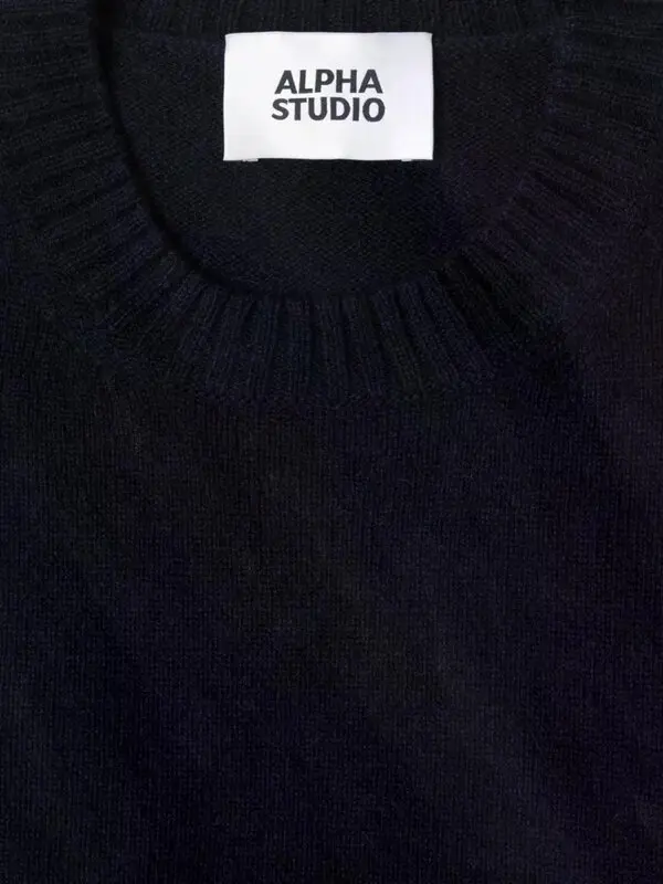 Alpha Studio Ribbed-trim Sweater