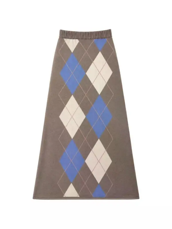 Chinti & Parker Argyle-knit Midi Skirt