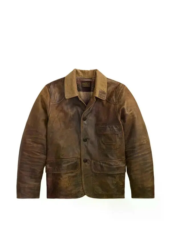 Ralph Lauren Corduroy-collar Leather Jacket