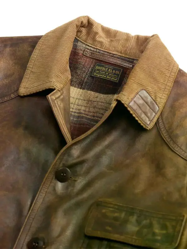Ralph Lauren Corduroy-collar Leather Jacket