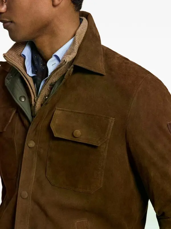 Polo Ralph Lauren Reversible Suede-taffeta Jacket